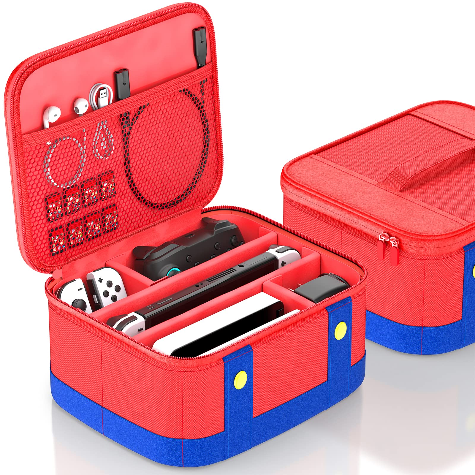 Switch Case for Switch/Switch OLED & Switch Accessories, Protection Switch Travel Case for Nintendo Switch OLED Console, Portable Switch Carrying Case Storage Messenger Bag for Boys Girls Travel Case
