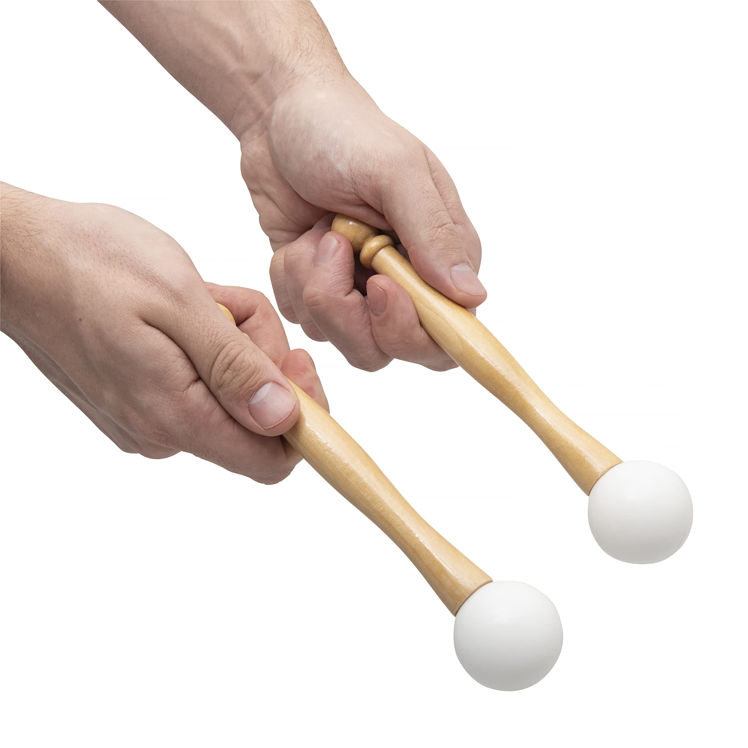 Ronoto River Rubber Mallet 2 Pack - Rubber Ball Striker with Wooden Handle - For Playing Crystal Singing Bowls of Different Sizes