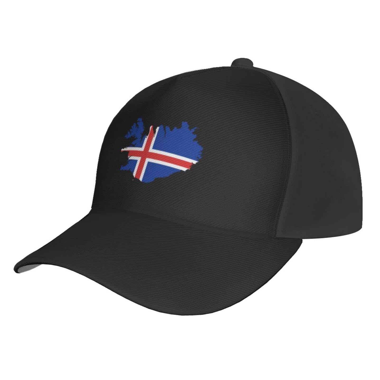 LIFANGMI Iceland Terrain Map Baseball Cap for Men Women Breathable Baseball Caps Casual Outdoor Hat Adjustable Trucker Hats Dad Cap Black