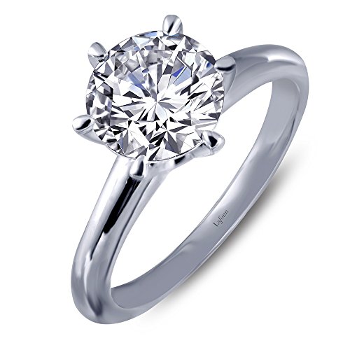 Lafonn Classic Sterling Silver Platinum Plated Lassire Simulated Diamond Ring (1.28 CTTW)