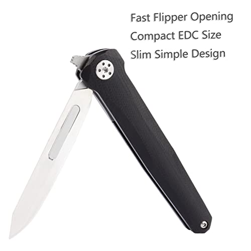 TENCHILON T369 Small Folding Pocket Flipper Scalpel Knife, 10pcs #60 Replaceable Blades, G10 Handle, Compact Slim Gentleman's Scalpel EDC Utility Knives 1.2oz