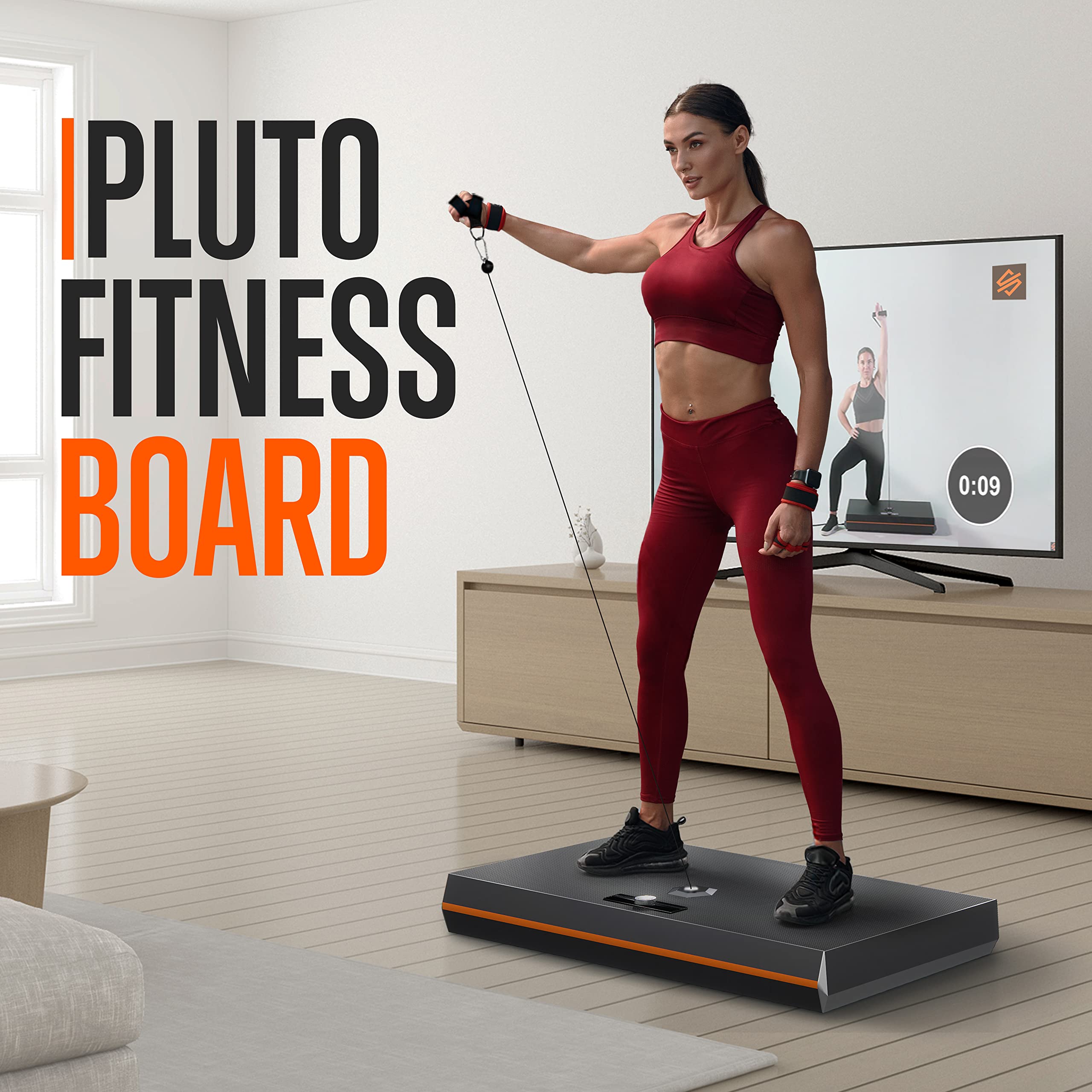 SQUATZ Pluto Home Smart Gym - 100lbs of Resistance - All-in-One Digital Gym Machine, WiFi and Bluetooth Enabled, Home Gym Equipment for Full Body Workouts