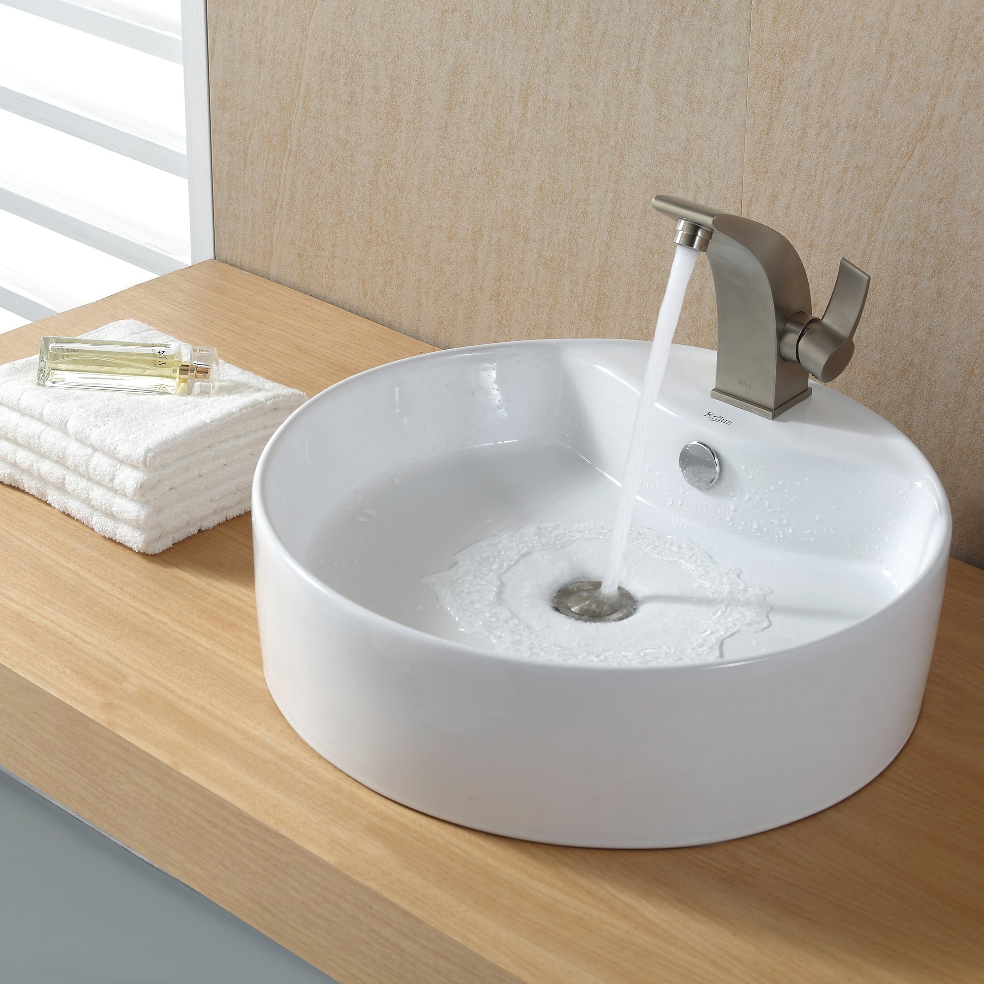 Kraus KEF-14701BN Illusio Single Lever Basin Bathroom Faucet Brushed Nickel