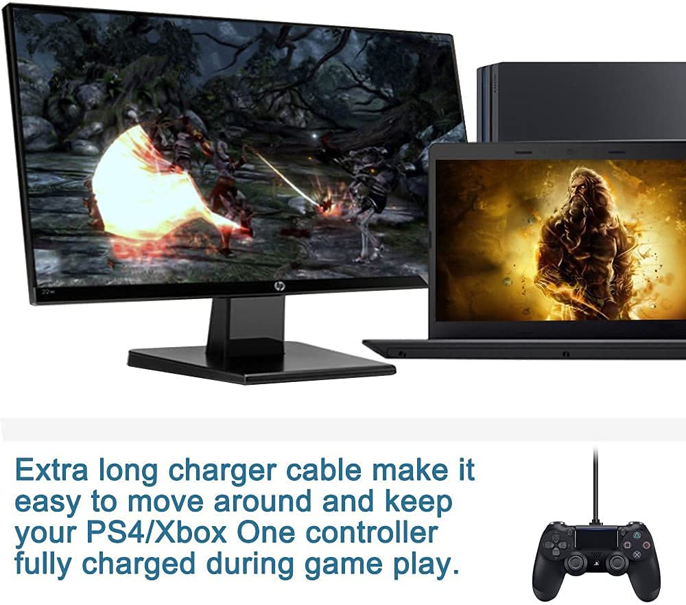 PS4 Controller Charger Cable, AOSOK 6FT PS4 Charger for Sony Playstaion 4, PS4 Slim/Pro,Xbox One/One X, Long Micro USB Cable for Galaxy S7 Edge S6,Note 5,Note 4, USB PS4 Charging Cable