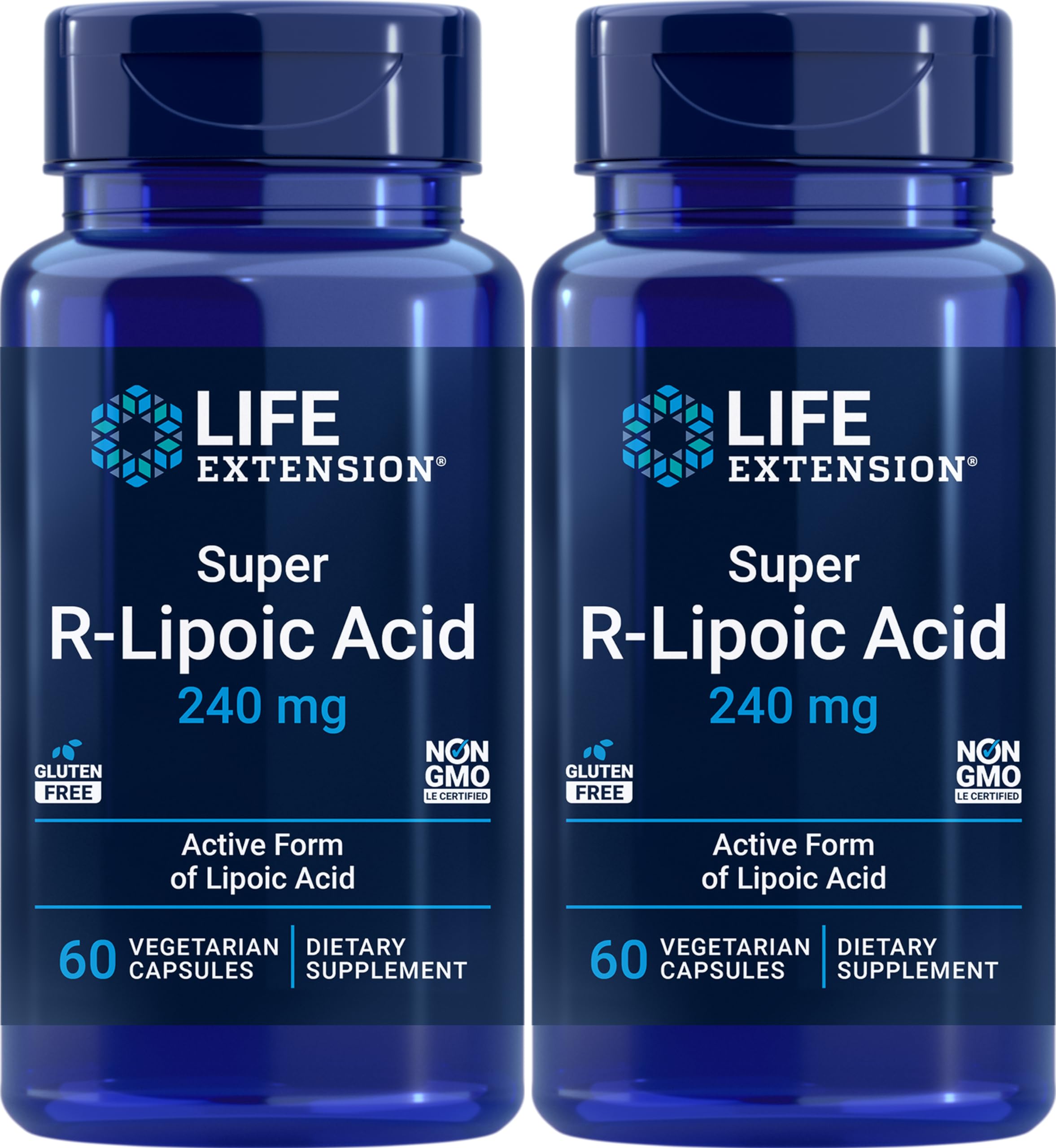 Life Extension Super R-Lipoic Acid 240 mg, 60 Vegetarian Capsules (Pack of 2)