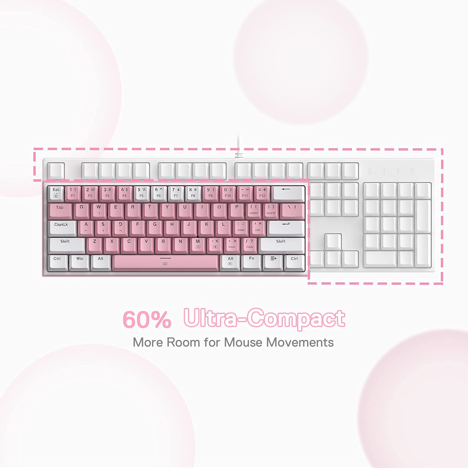 Redragon K617 60% RGB Keyboard P035 Wirst Rest Bundle