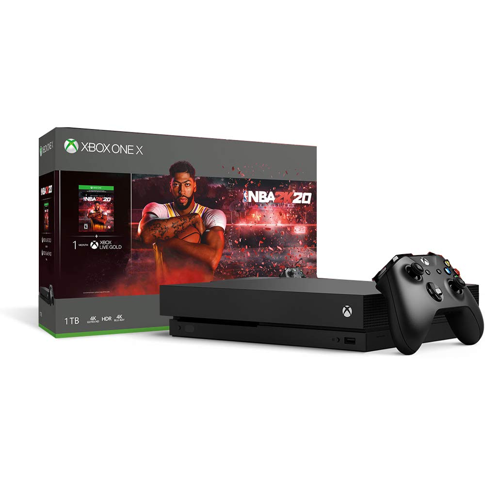 Microsoft CYV-00343 Xbox One X Bundle 1 TB Console with NBA 2K20 and Wireless Controller Bundle Xbox Live 3 Month Gold Membership and Xbox Wireless Controller White