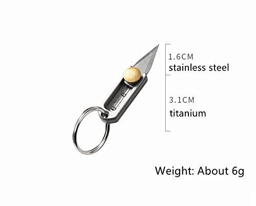 SZHOWORLD Ultra Small Titanium Utility Knife, EDC Tiny Knife Box/Package Opener with Stainless Steel Blade,Ultra Lightweight and Quality