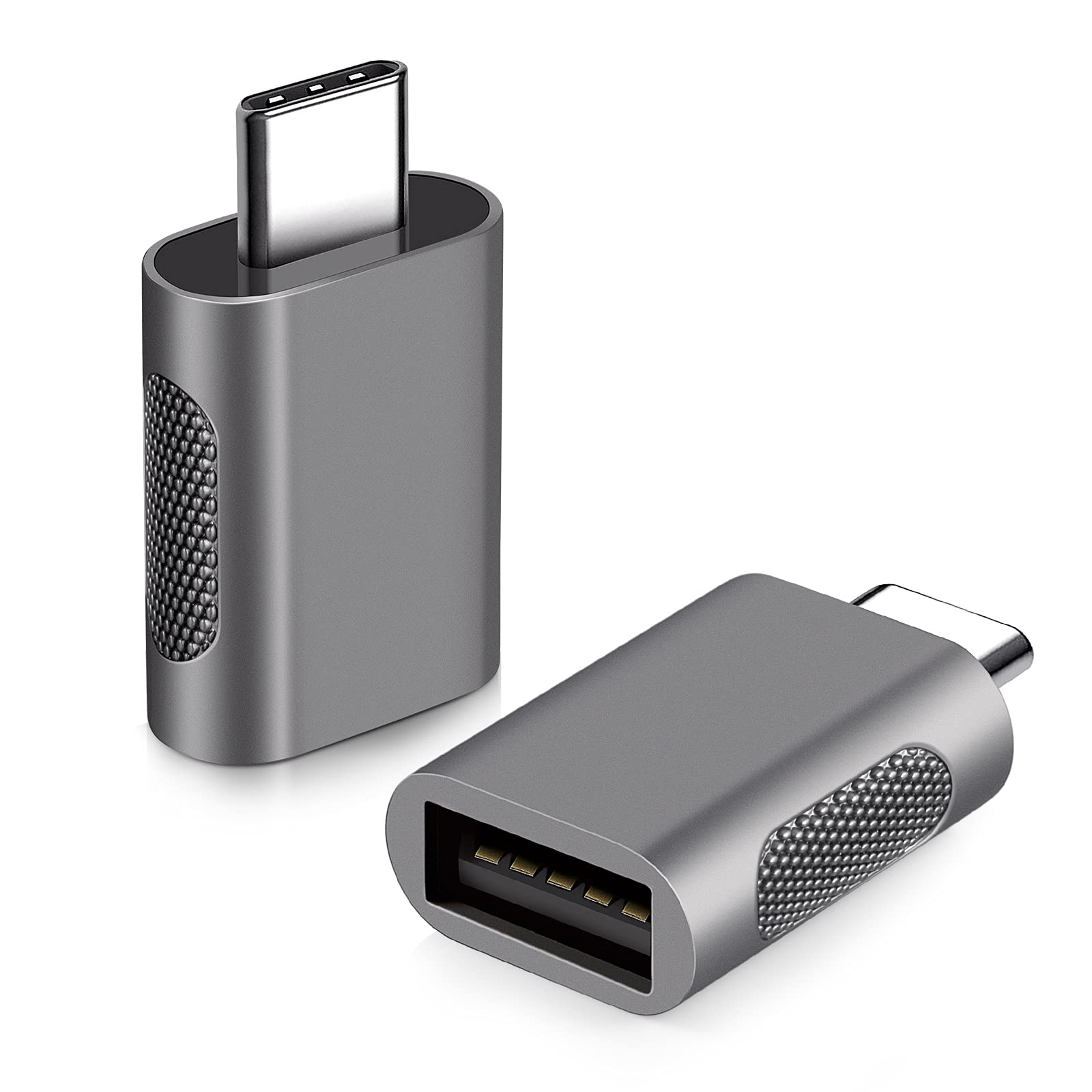 Wyssay USB C Male to USB 3.0 Female Adapter 2 Pack,Type C Charger Converter Compatible with MacBook Air 2020/MacBook 12 inch/iPad Pro 2020 and More(Gray)