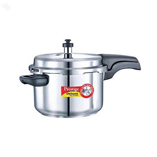 Prestige 4L Alpha Deluxe Induction Base Stainless Steel Pressure Cooker, 4.0-Liter , Silver