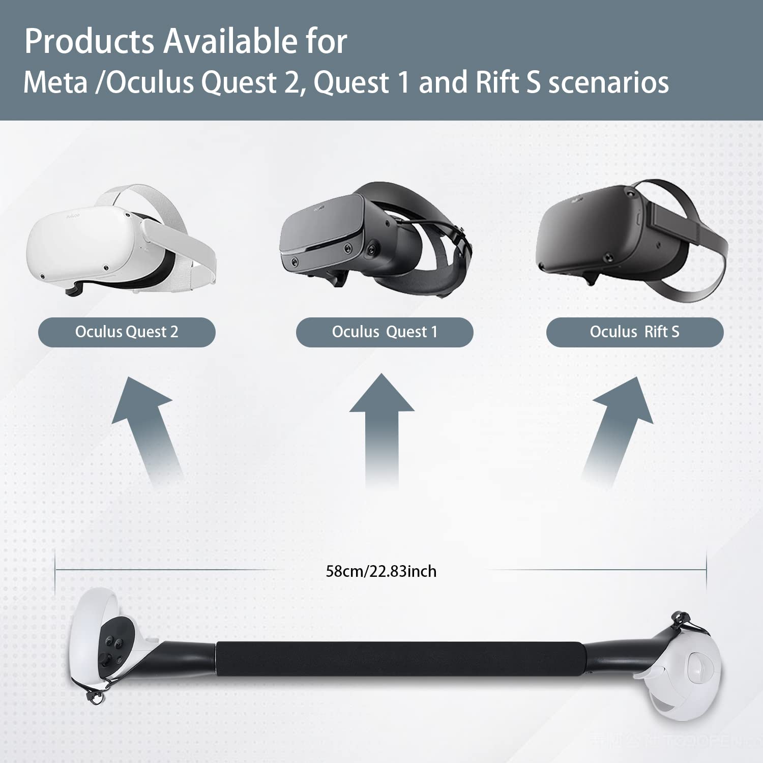 SINWEVR Long Stick Handle Bracket and Enhanced Charging Dock Compatible with Quest 1/2