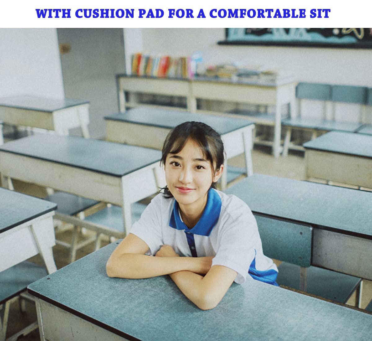 Rectangle Soft Memory Foam Chair Pad Cover Non-Slip Breathable Air Mesh Saddle Bar Stool Seat Cushion with Snap-on Button Tie for Home Kitchen Dining Bench School Office Chair Black, 13.4 x 9.4 Inch