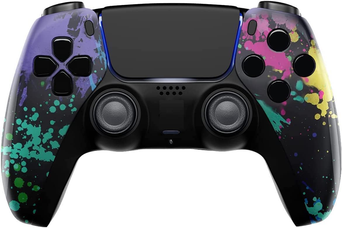 MODDEDZONE Wireless Controller for PS5 with Exclusive and Unique Designs Compatible with PlayStation 5 and PC - The Ideal Christmas Gift for Gaming Enthusiasts - Expertly Crafted in USA(Color Splash)