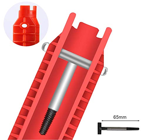 TenVirtues Faucet and Sink Installer Multifunctional Tool, 8-in-1 Screw Head Waste Pipe Extractor & 3 replaceable heads for Plumbing/Bathroom/Toilet Bowl/Sink/Kitchen Plumbing