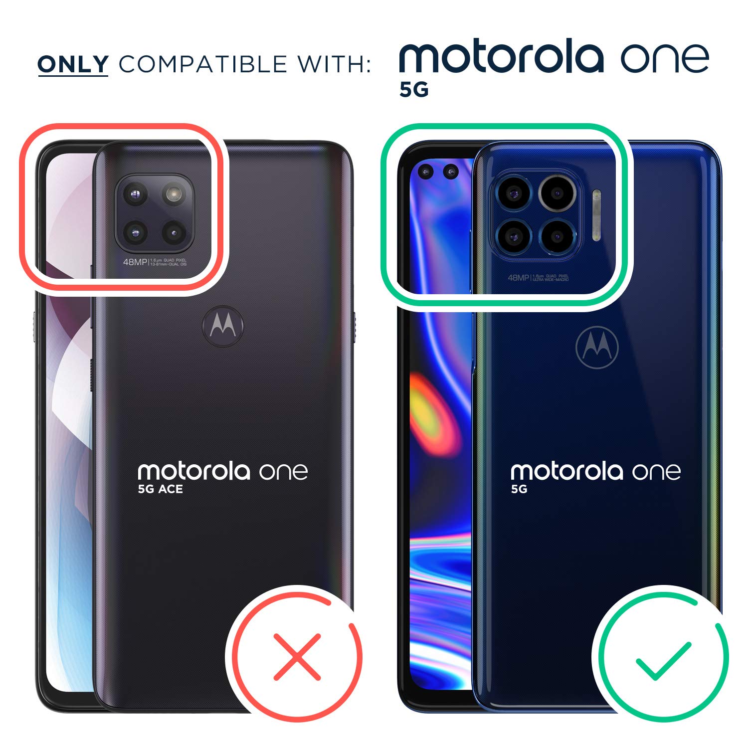 Motorola Moto One 5G, One 5G UW Protective Case- Black - precision fit shock absorbing cases for enhanced phone Grip, style, drop protection for your device