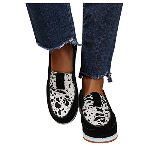 Single Round Comfortable Toe Leopard Casual Flat Women Shoes Print Breathable Slip On Women's All Swim Shoes