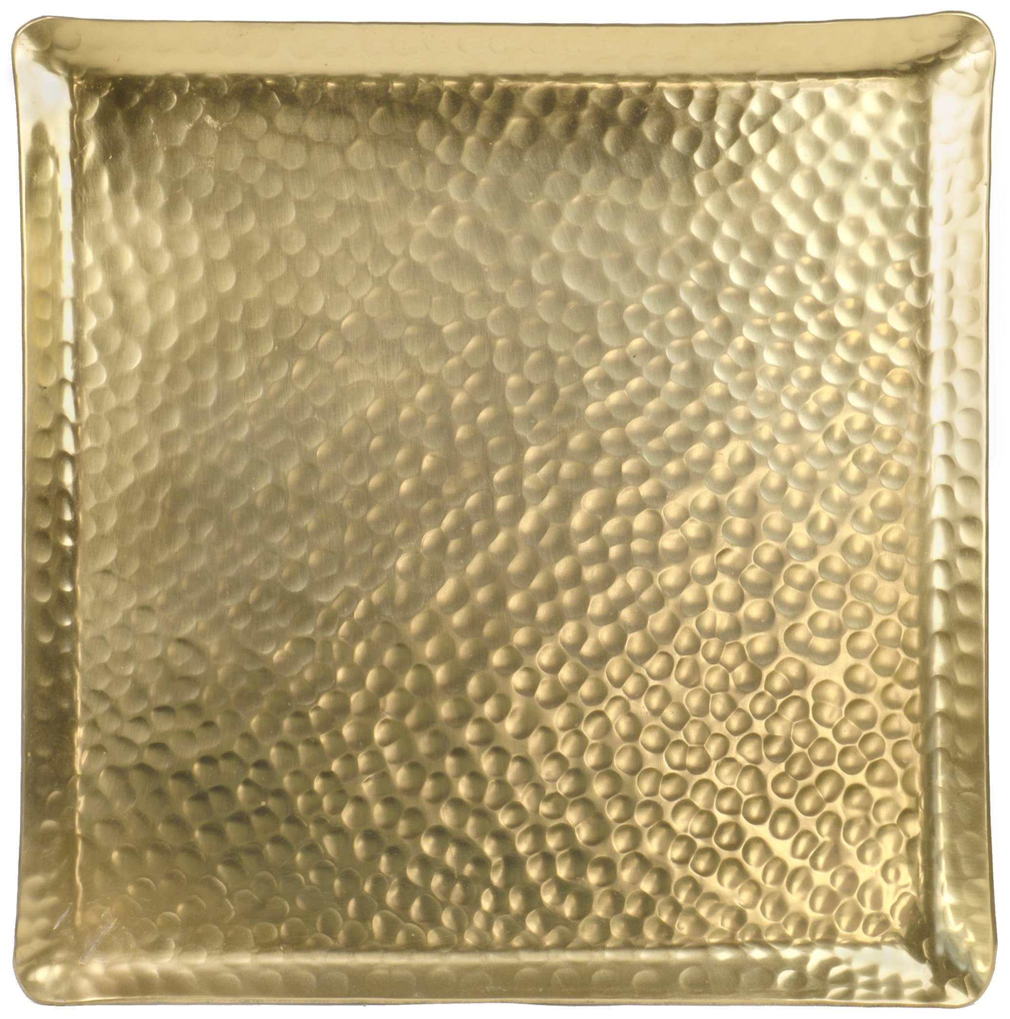 Red Co. 11.25 inch Square Large Gilded Aluminum Hammered Decorative Serving Tray