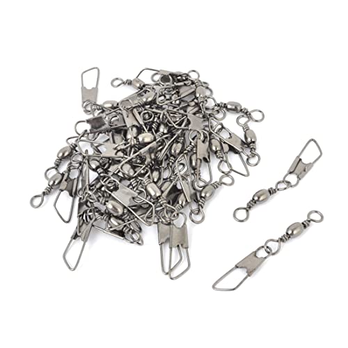 Qtqgoitem Fishing Line to Hook Metal Clips Connectors Fish Tool Dark Gray 40pcs (model: c3f 72f 0cd e61 BFF)