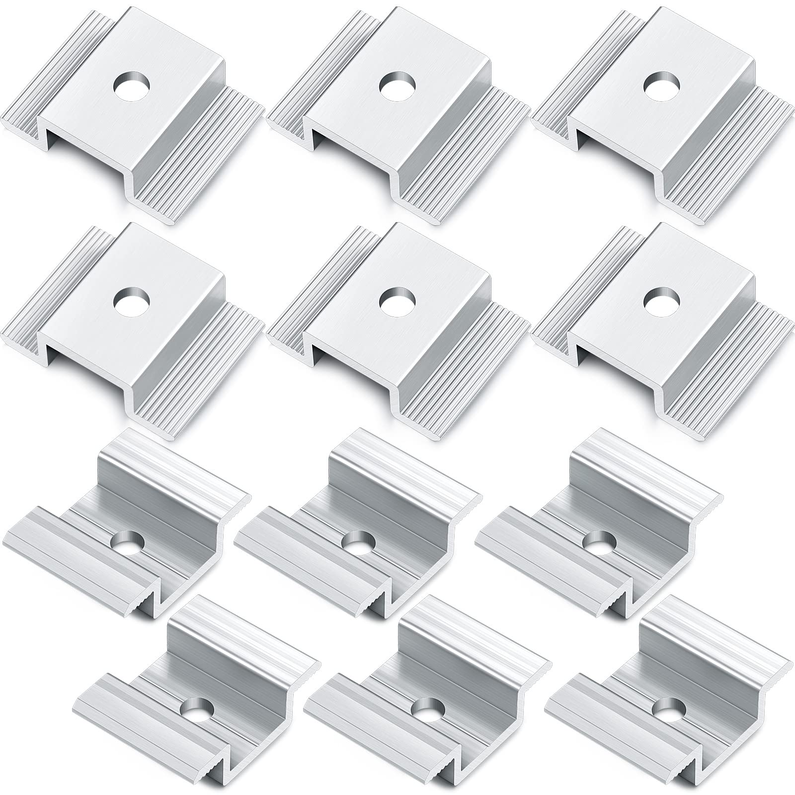 Zhengmy 12 Pack Solar Panel Mid Clamps 1.06 Inch Solar Panel Bracket Aluminium Mounting Accessories Aluminum Solar Mid Clamp for Solar Panel Mounting Solar Panel Mid Clamp
