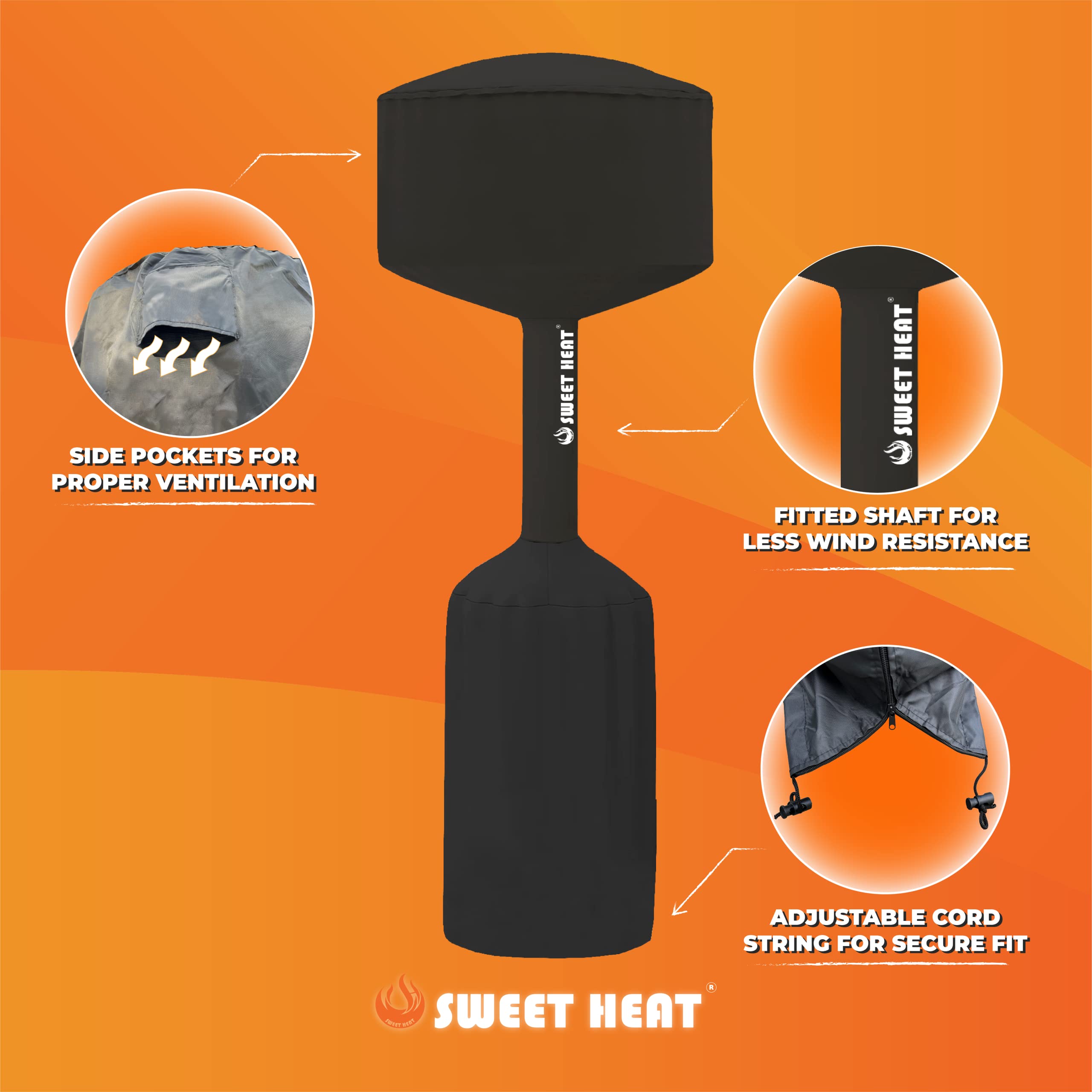 Sweet Heat Patio Heater Cover - Black: The First and Only Patio Heater Cover Designed to Work with Any Heat Reflector…