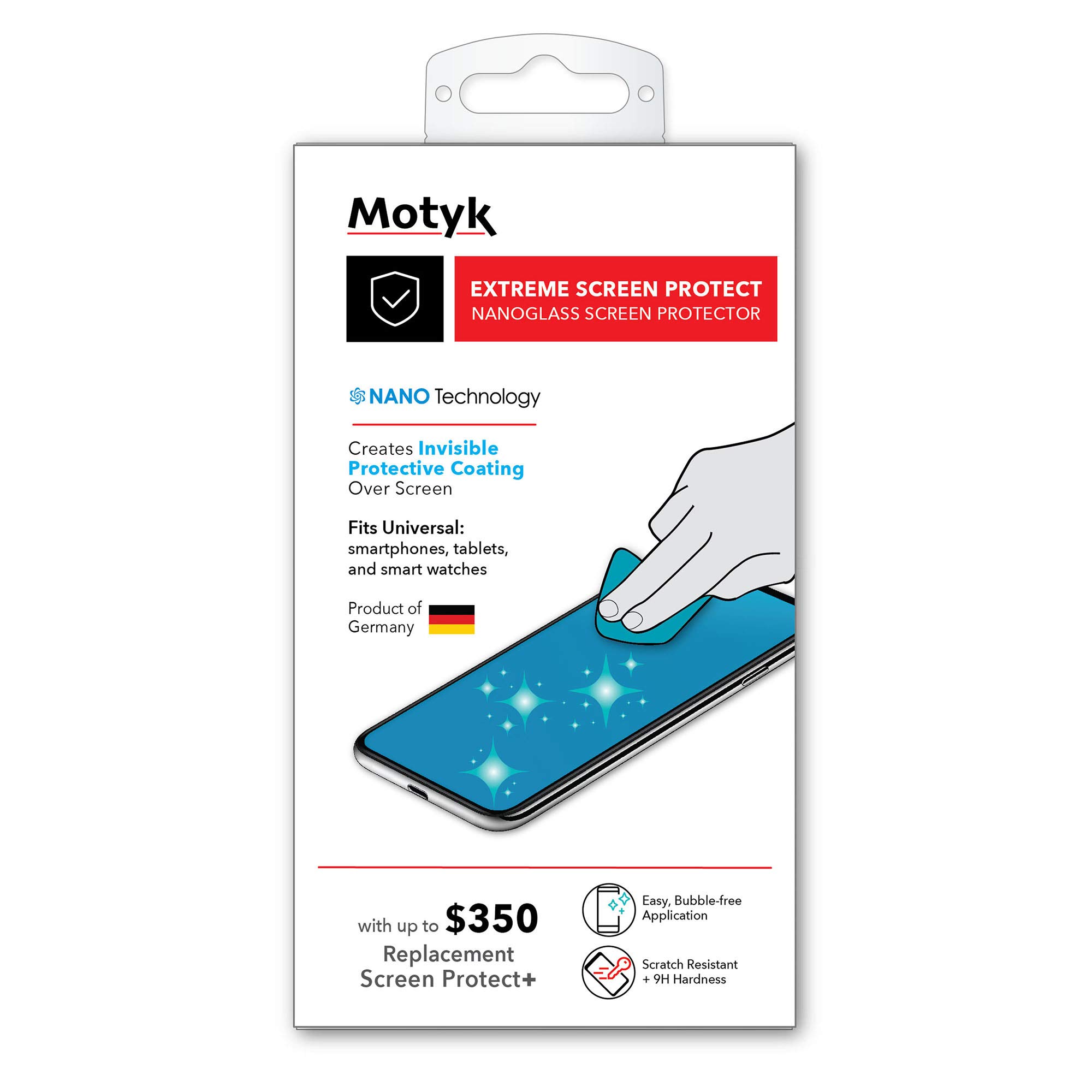 MOTYK $350 SCREEN PROTECTION-Nano Liquid Glass Screen Protector - Scratch Resistant Nano Coating for All Phones Tablets Smart Watches Apple Samsung iPhone iPad Galaxy and Others Uni