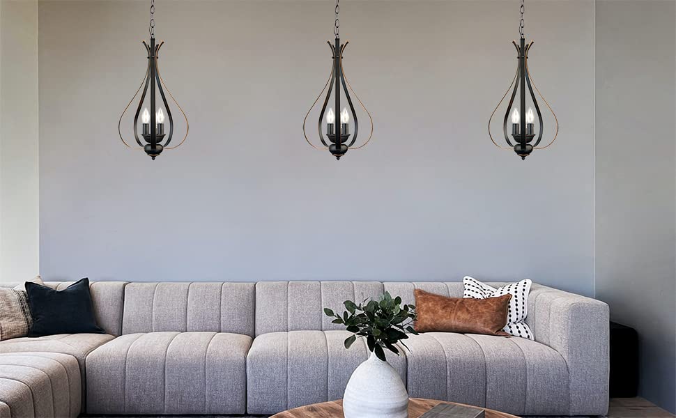 LaLuLa Chandeliers Bronze Chandelier Lighting Modern Farmhouse Chandeliers Rustic Chandelier 3 Light Hanging Light Fixture