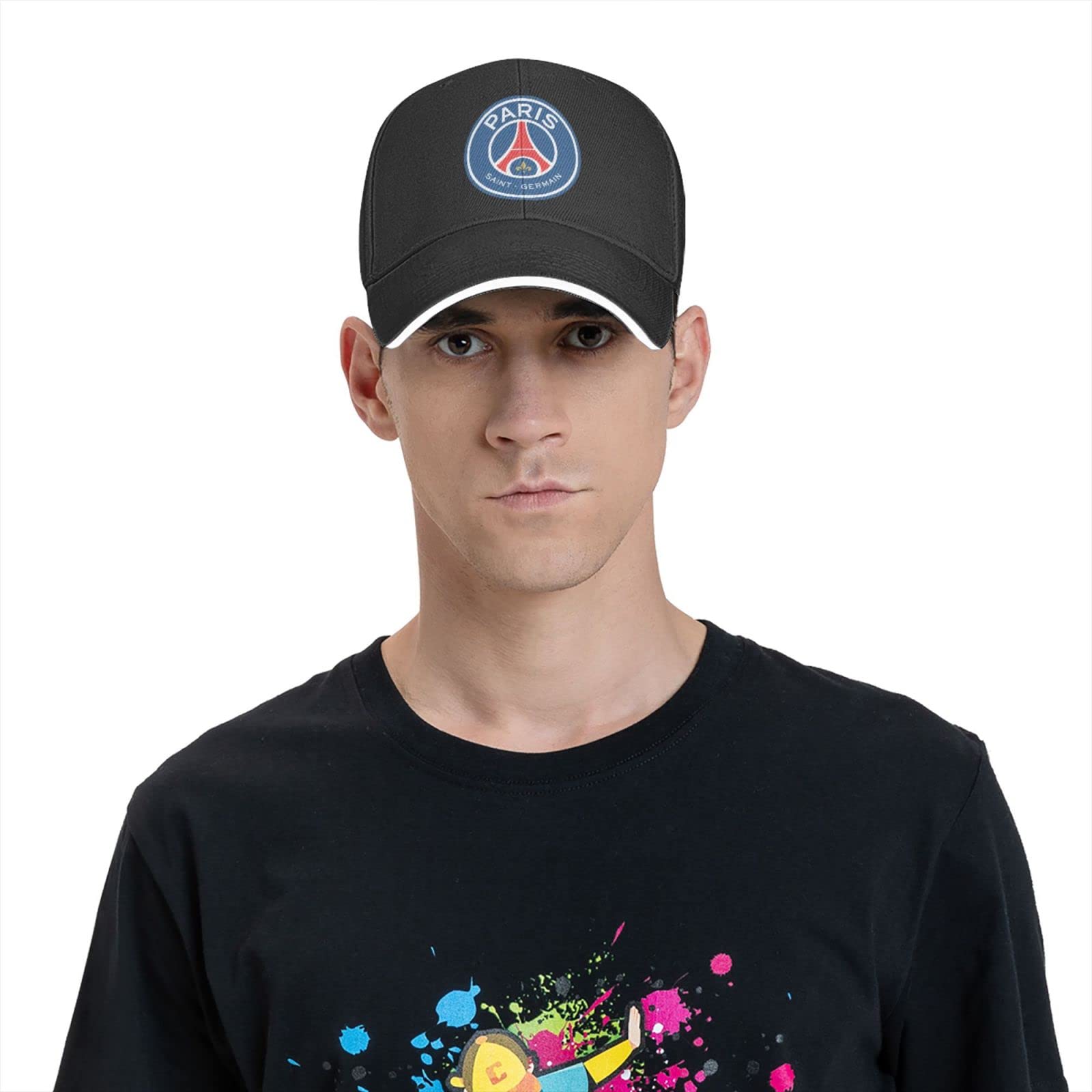 PSG Logo Sandwich Cap Unisex Classic Baseball Capunisex Adjustable Casquette Dad Hat Black