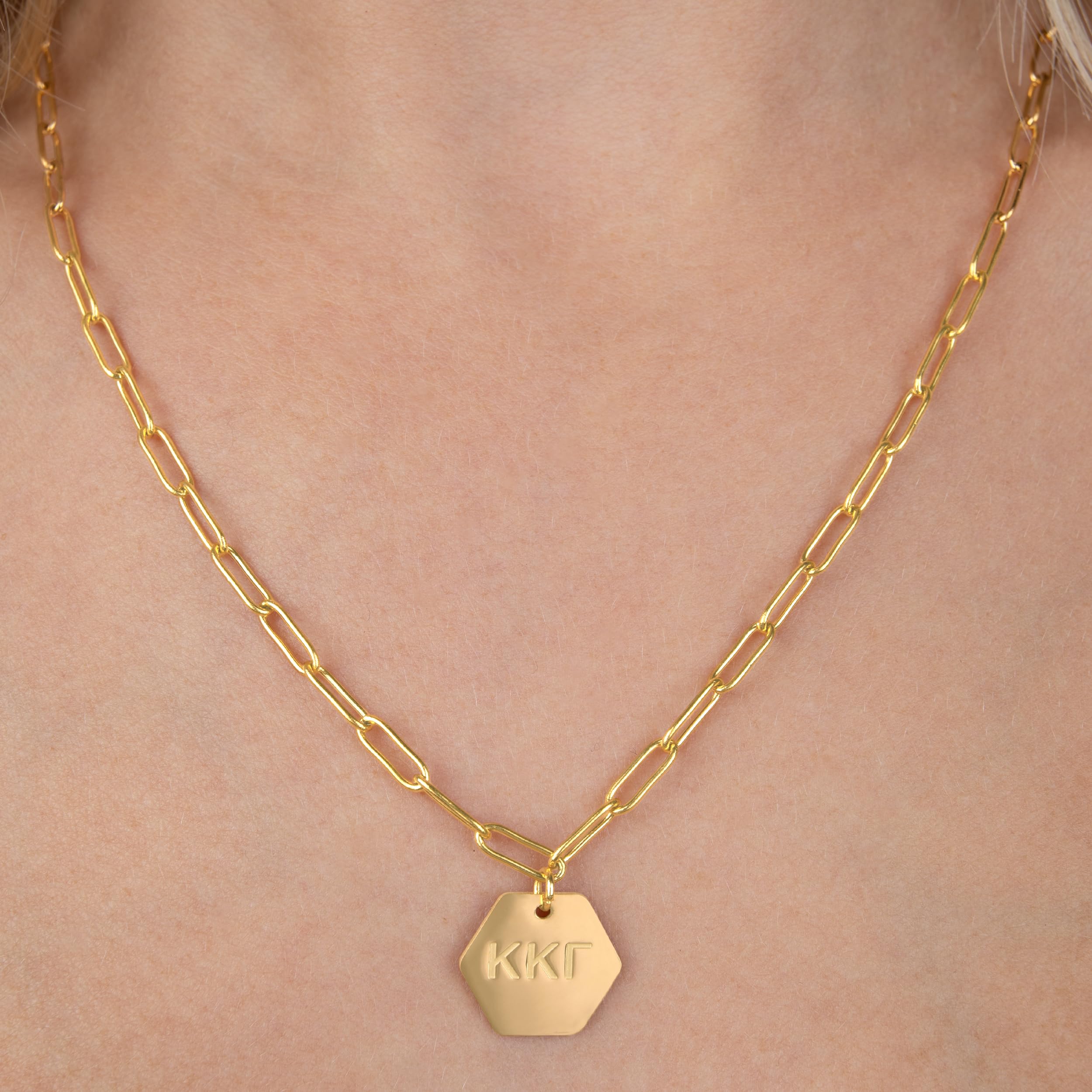 Sorority Shop Phi Sigma Sigma Paperclip Necklace β PSS 18K Gold Plated Sorority Gifts Necklace, Long-Lasting Phi Sigma Sigma Gifts for Women