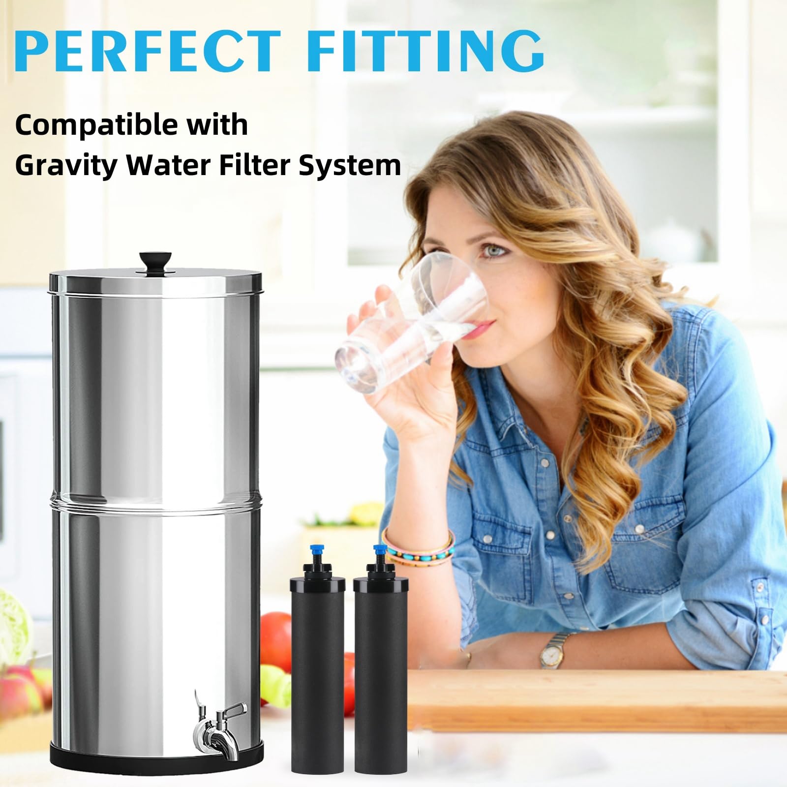 Water Filter Replacement for Water Filter Black Activated Carbon Filters,Compatible with Doulton Super Sterasyl and Traveler, Nomad, King, Big Series