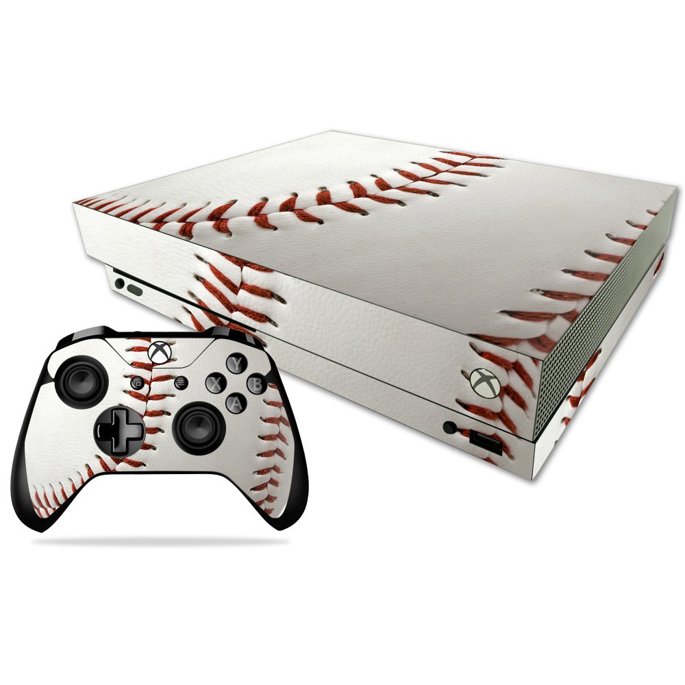 MightySkins Skin Compatible with Microsoft Xbox One X - Baseball | Protective, Durable, and Unique Vinyl Decal wrap Cover | Easy to Apply, Remove, and Change Styles | Made in The USA