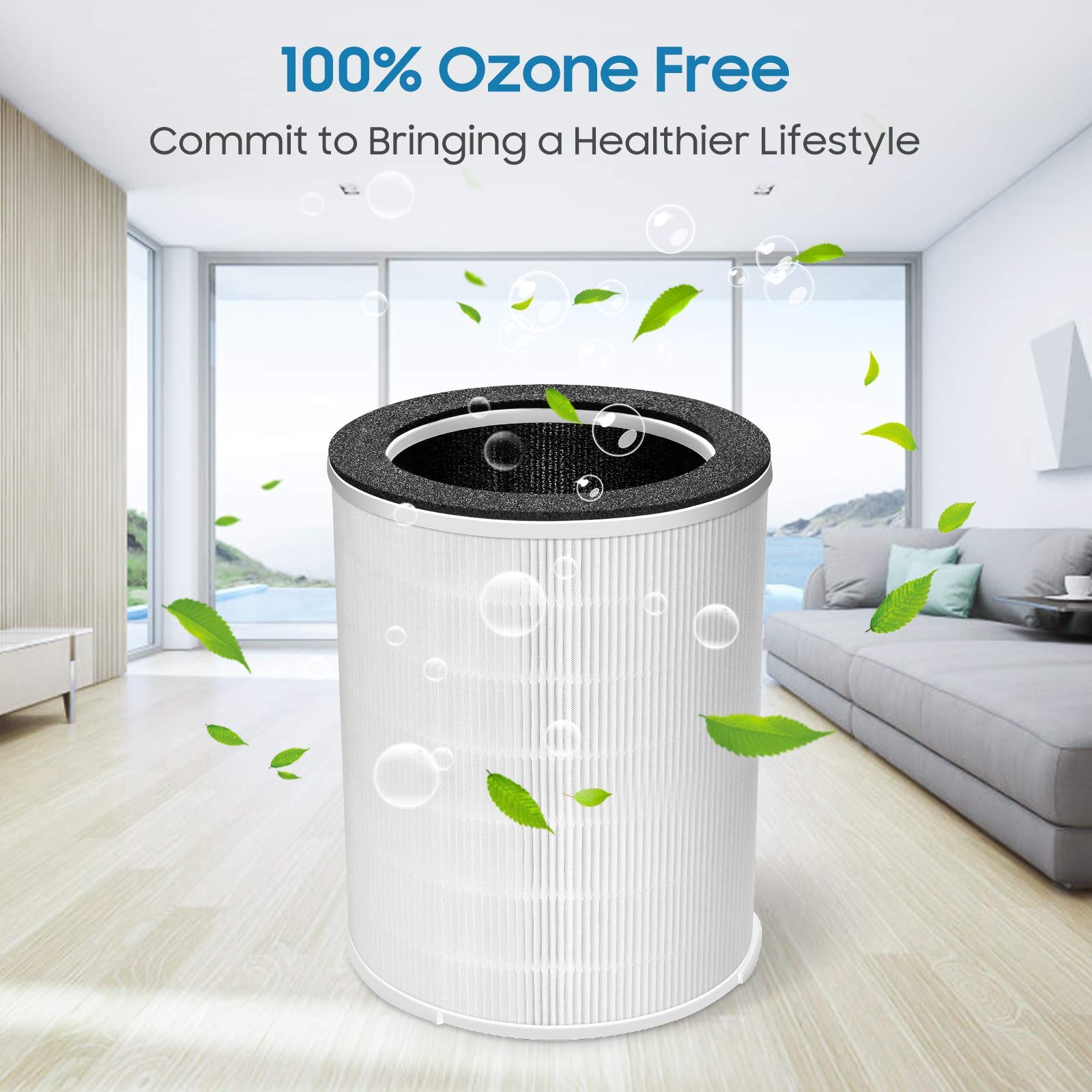 Letsport Air Purifier Replacement Filter, Fits Kokofit KJ510B Air Purifier, 3-in-1 Pre-Filter, H13 True HEPA Filter, Particle and Activated Carbon, White