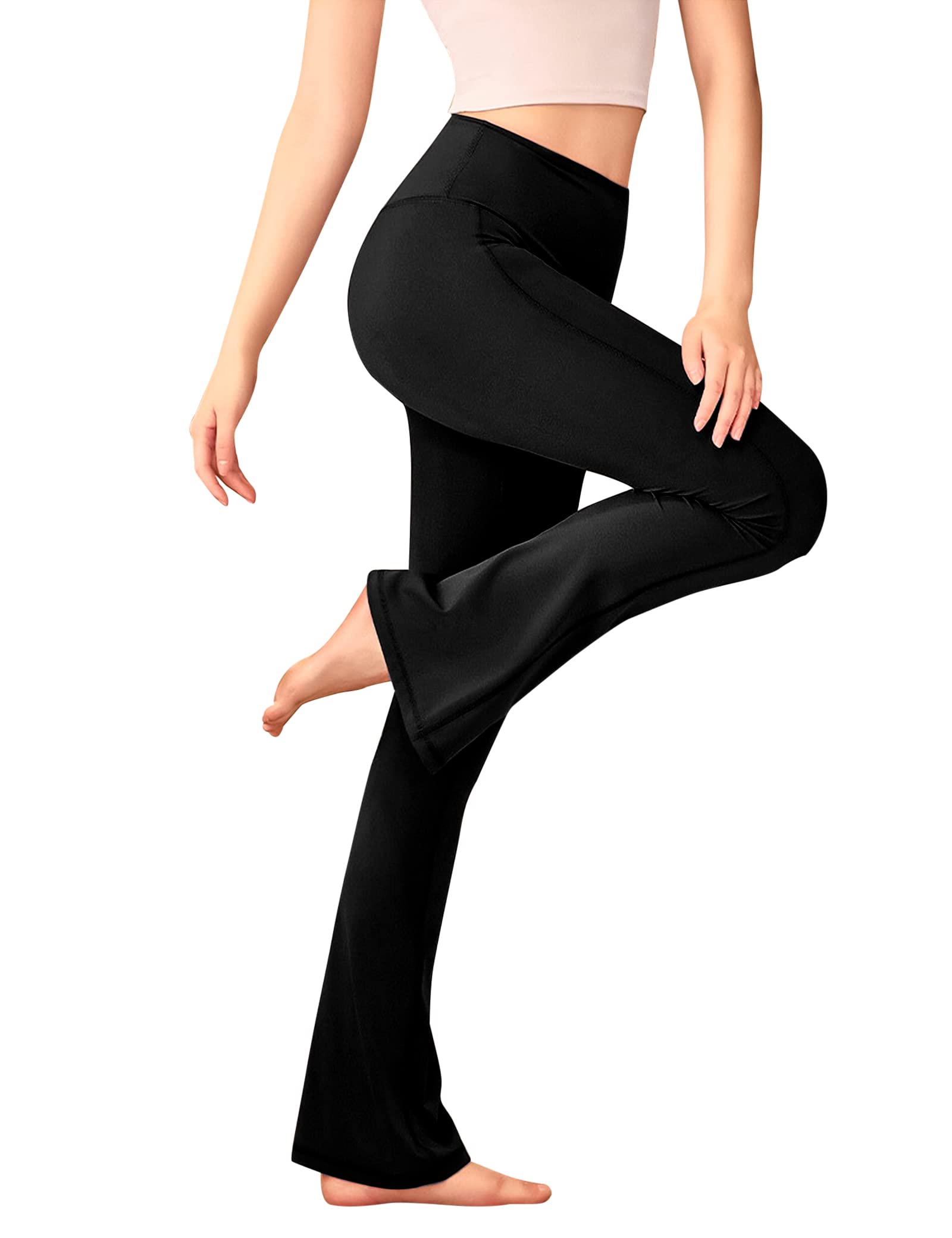 Skating Pants Figure for Little Girls Size 4-5T Solid Black Slim Soft 4 Way Stretch Trousers for Kids Dancer Sporter Ice Rink
