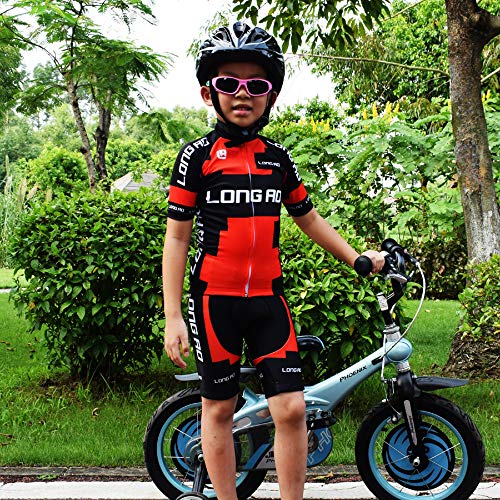 LONG AO Children Cycling Jersey Short Sleeve (red, 8XS)