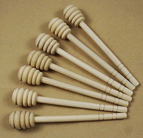 Pack of 50 Pieces 6 Inch Wood Honey Dipper tick Spoon Dip Drizzler Server for Honey Jar Dispense Drizzle Honey New