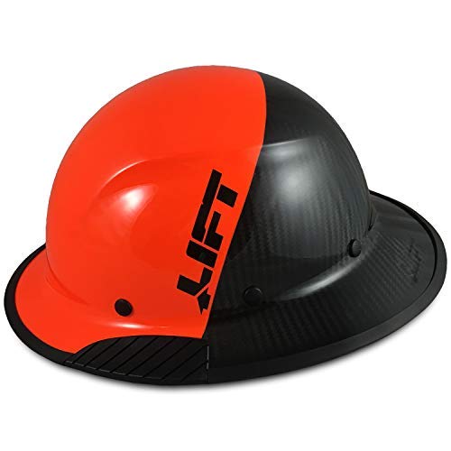 Lift Safety DAX Fifty 50 Hard Hat, Carbon Fiber Cap (Orange/Black) (HDC50C-19OC)