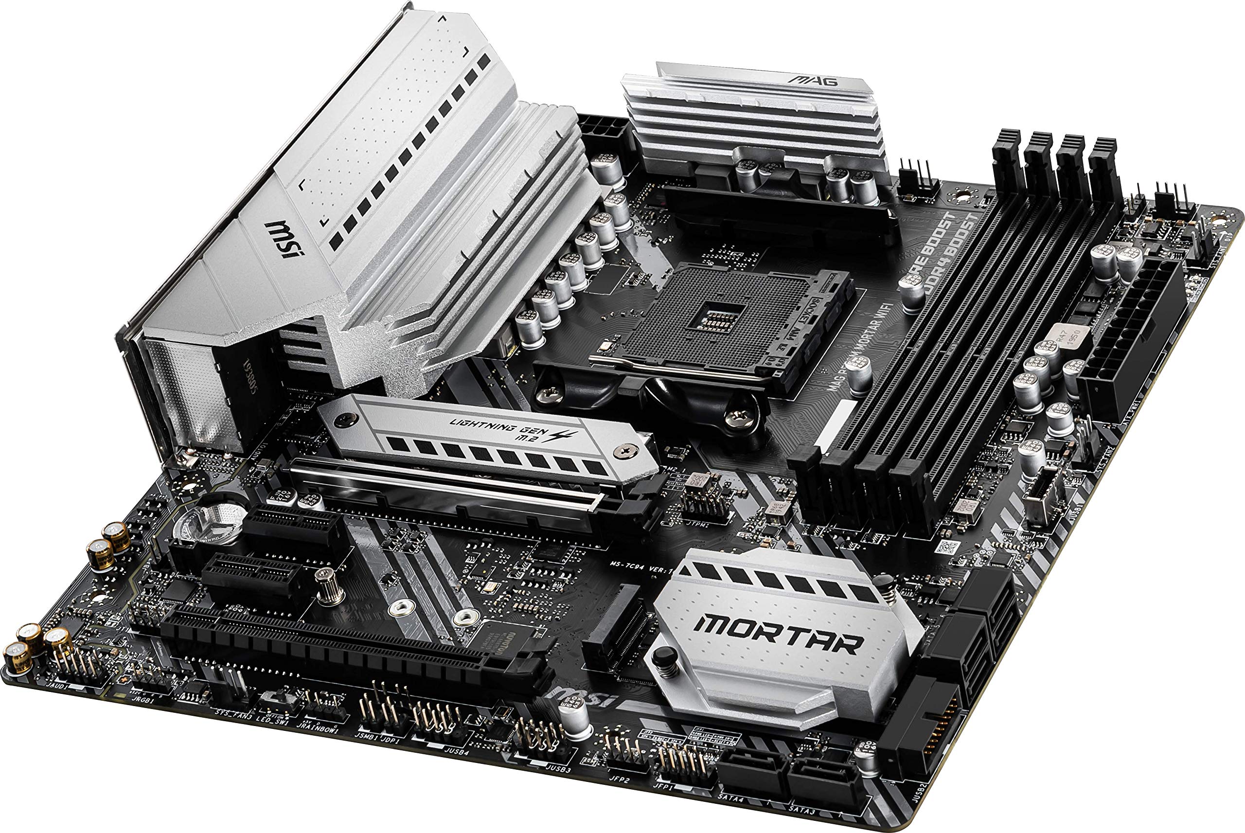 MSI MAG B550M Mortar WiFi Gaming Motherboard (AMD AM4, DDR4, PCIe 4.0, SATA 6Gb/s, M.2, USB 3.2 Gen 2, AX Wi-Fi 6, HDMI/DP, Micro-ATX, AMD Ryzen 5000 Series Processors)