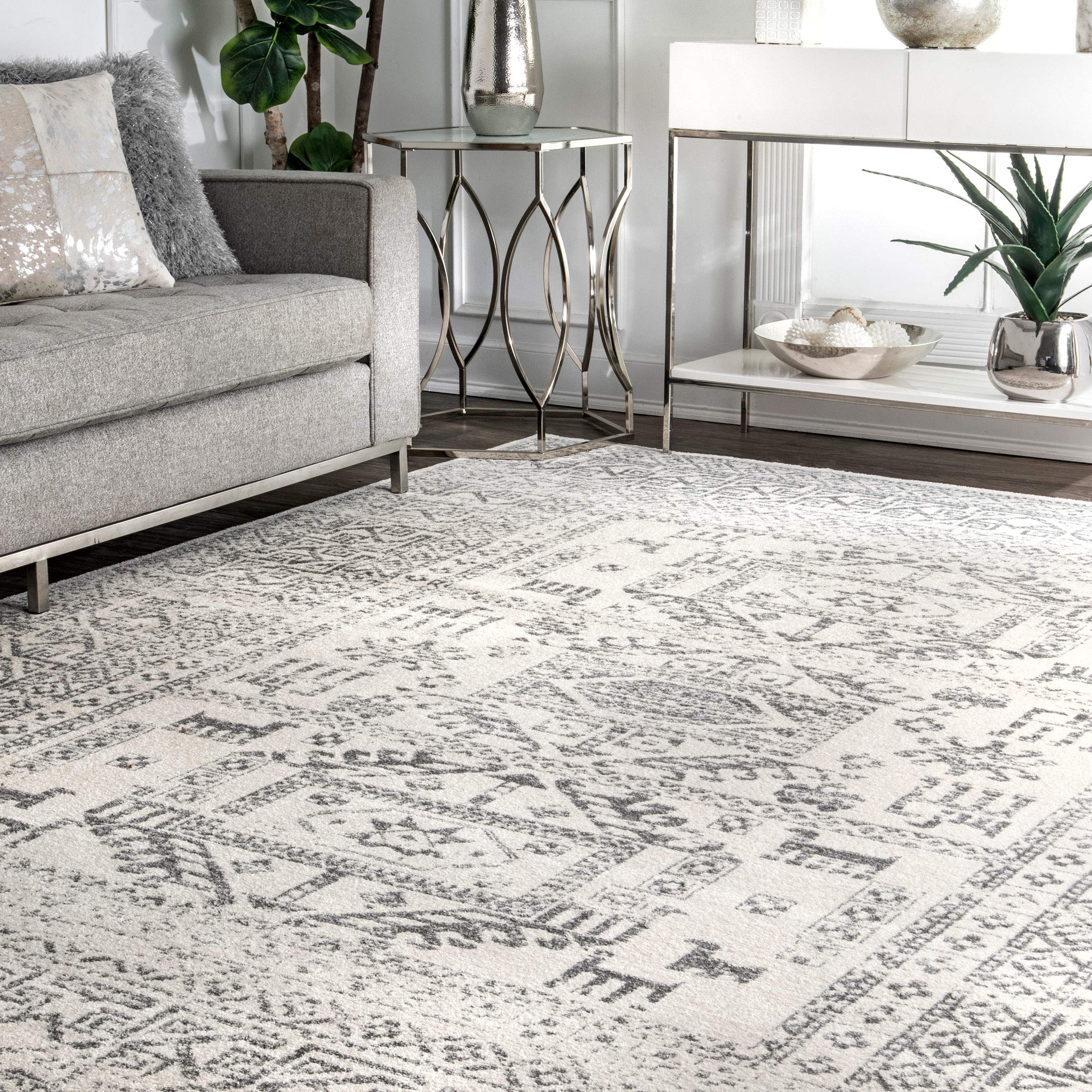 nuLOOM Vintage Lorena Tribal Area Rug, 9x12, Grey