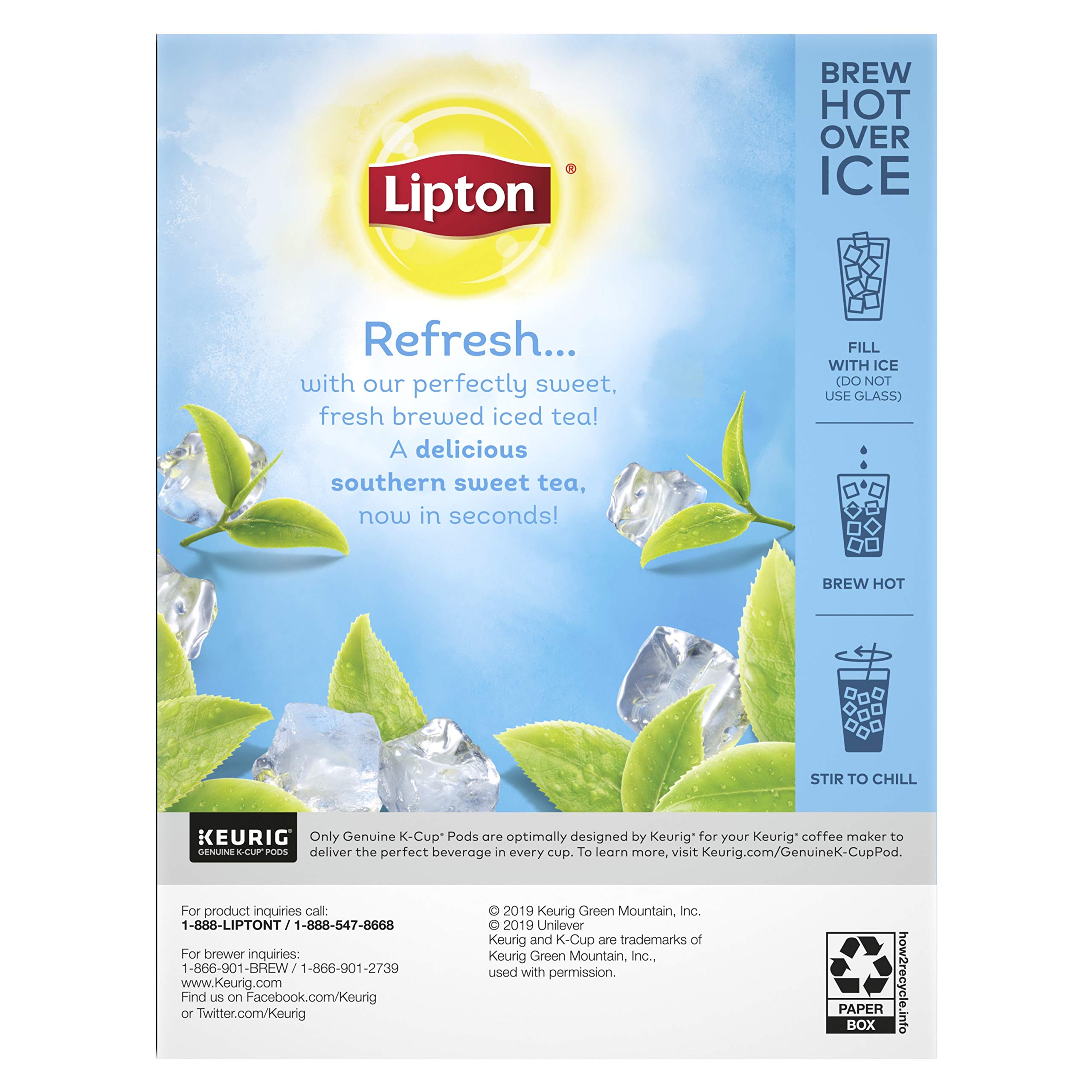 Lipton Iced Tea K-Cup Pods, Southern Sweet Black Tea, 24 Pods (Pack of 2)