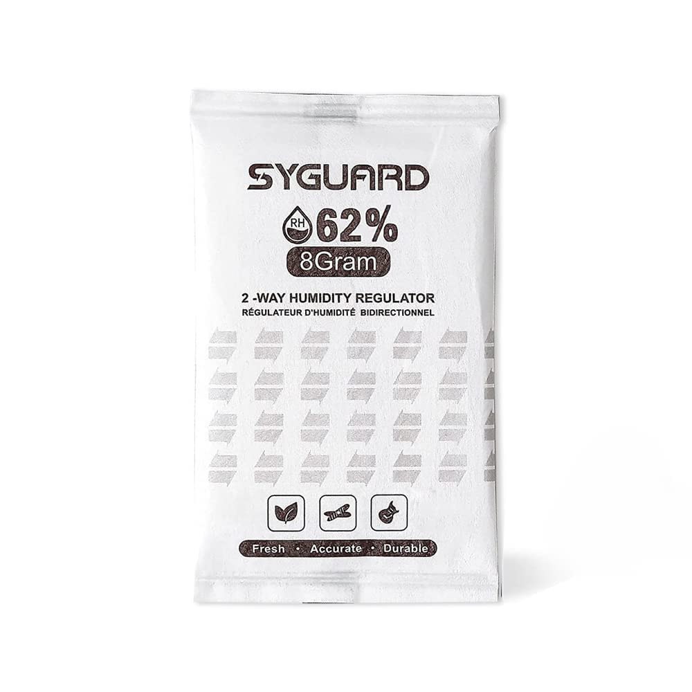 SyGuard 62% RH 2 Way Humidity Regulator | 8 Gram | 15-Count | with Resealable Bag (15)