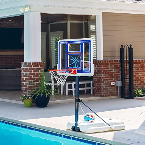 Lifetime 1306 Pool Side Height Adjustable Portable Basketball System, 44 Inch Backboard