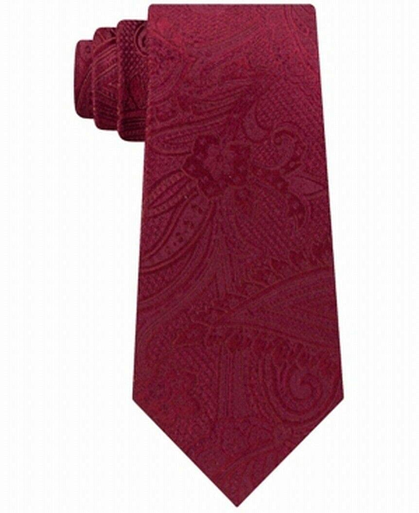 Michael Kors Mens Tonal Ornate Silk Paisley Neck Tie Red O/S