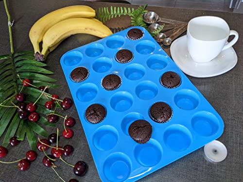SAMZAREULO Silicone Muffin Pan Mini 24 Cups Cupcake Pan
