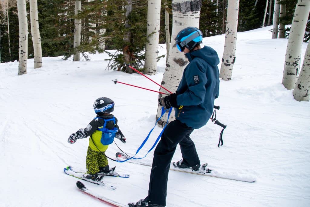 Ski and Snowboard Harness Trainer Backpack for Kids: Learn to Ski Safely and Teach Your Child The Speed Control of Blue