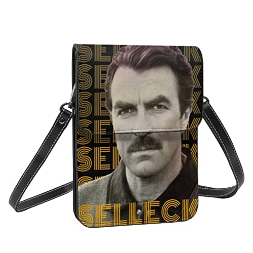 Tom Selleck Small Crossbody Cell Phone Bag For Women'S, Portable Multifunction Shoulder Bag Card Hold Purse,With Removable Shoulder Strap