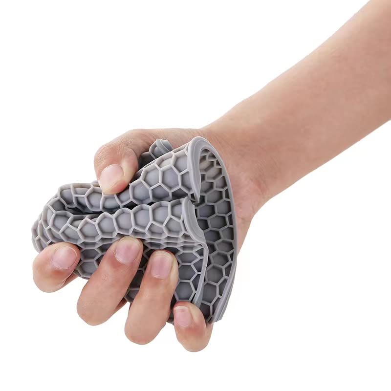 Silicone Trivet Mats - 4 Heat Resistant Pot Holders, Multipurpose Non-Slip Hot Pads for Kitchen Potholders, Hot Dishers, Jar Opener, Spoon Holder, Food Grade Silicone,Easy to wash and Dry(Nordic Grey