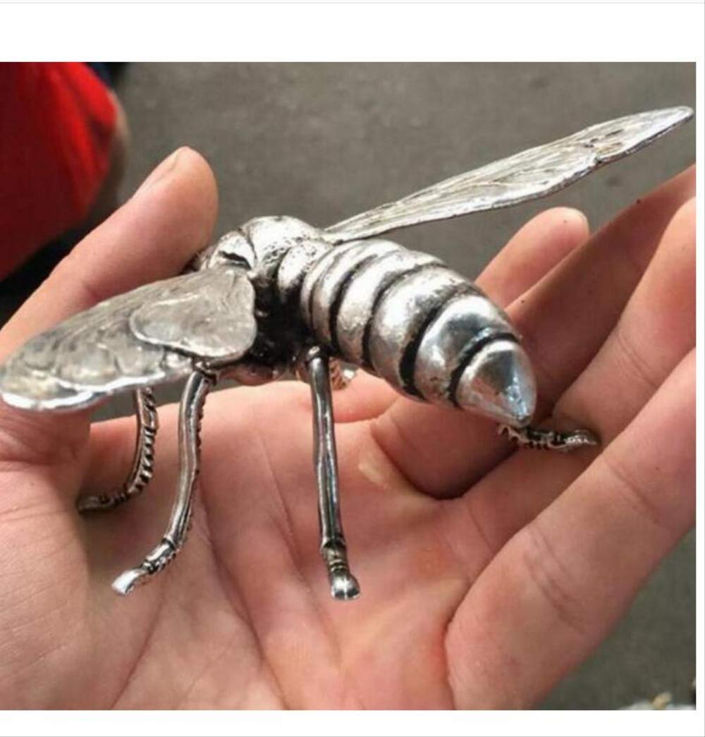 LILOVE Statue China Delicate Hand Sculpture Miao Silver Honeybee Statue Bees