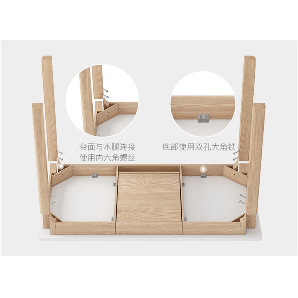 KXDTZ Solid Wood Desk Home Desktop Computer Desk Small Apartment Writing Desk Bedroom Study Table Without Chair (Color : D, Size : 80cm)