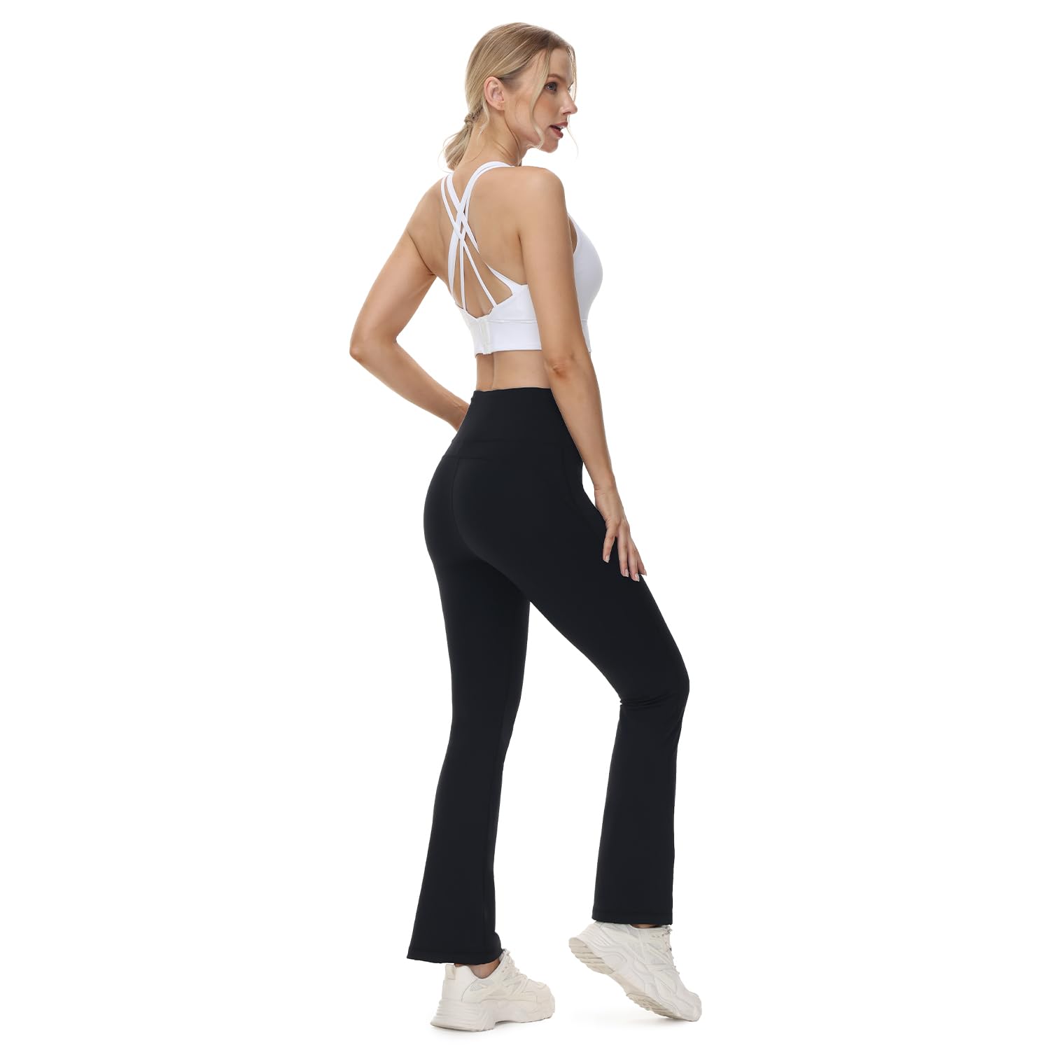 Rosemmetti Women's Bootcut Yoga Pants,High Waisted Flare Pants,Tummy Control Yoga Pants for Workout(059-2P hot pink/3X)