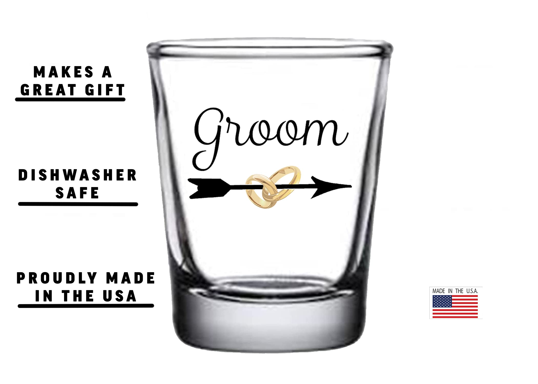 Rogue River Tactical Bride and Groom Shot Glass Set Gift For Husband Wife Newlywed Wedding Gift Set Novelty