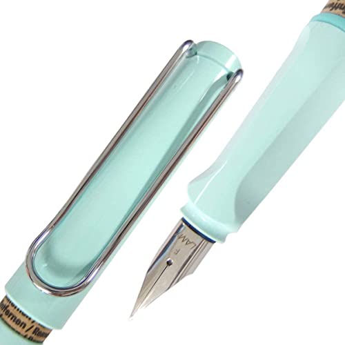 LAMY Safari Light Blue Fountain Pen - Extra Fine Nib with Blue Ink (L0361EF)